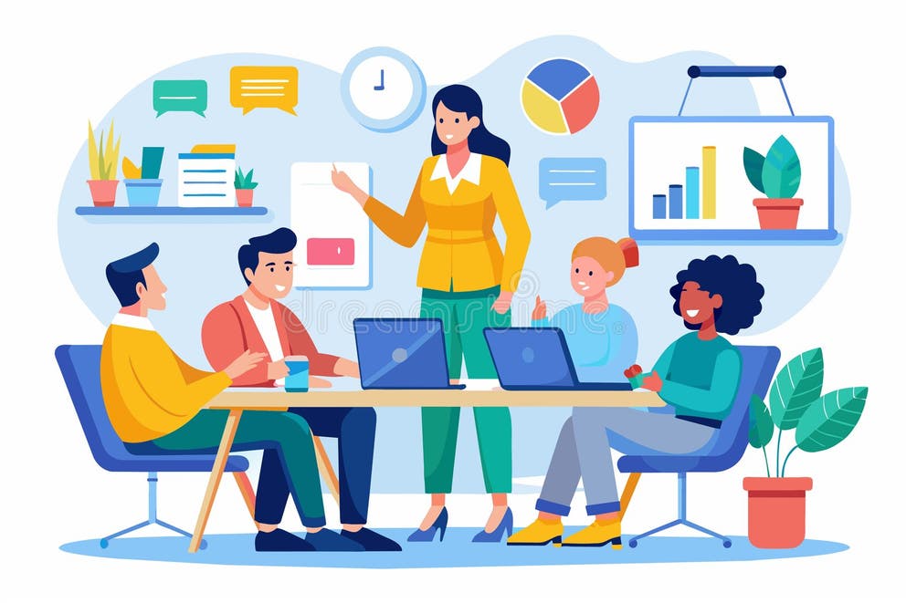 A Diverse Group is Engaged in a Project Meeting, Sharing Ideas and ...