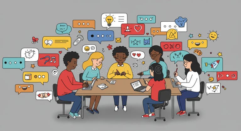 Group Discussion Cartoon Stock Illustrations – 22,824 Group Discussion ...