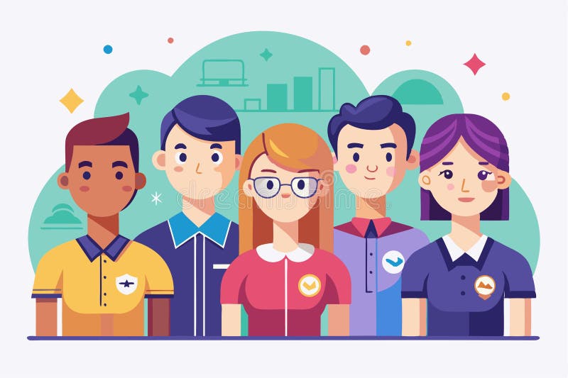 A Diverse Group of Five Team Members Collaborates, Sharing Ideas in a ...