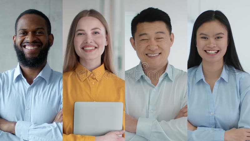 Diverse Group of Professionals Smiling Confidently in a Modern Office ...