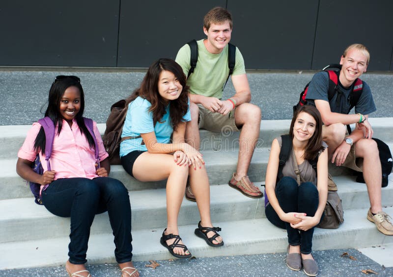 Diverse Group of Friends in a Pyramid Stock Image - Image of male ...