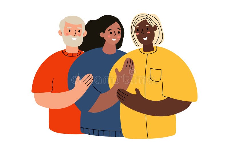 Diverse Group of Friends Smiling and Sharing Together in Bright Colors ...