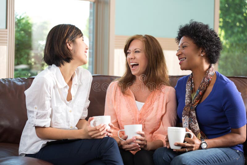 Diverse Group of Friends Talking and Laughing. Stock Photo - Image of ...