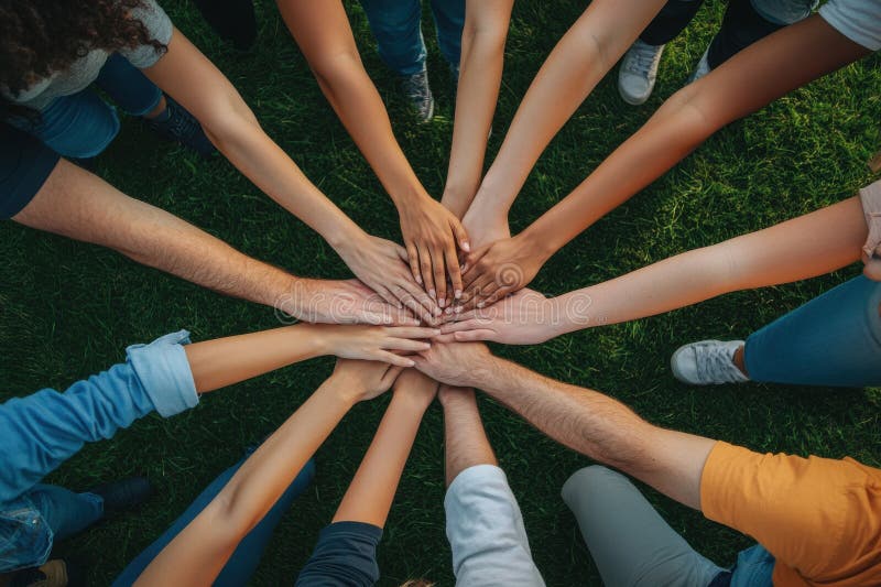 A Circle of People Joining Hands Together, Showing Unity and ...