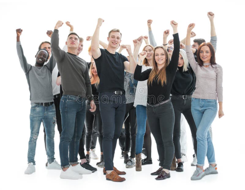 Diverse Group of Happy Young People Standing Together Stock Photo ...