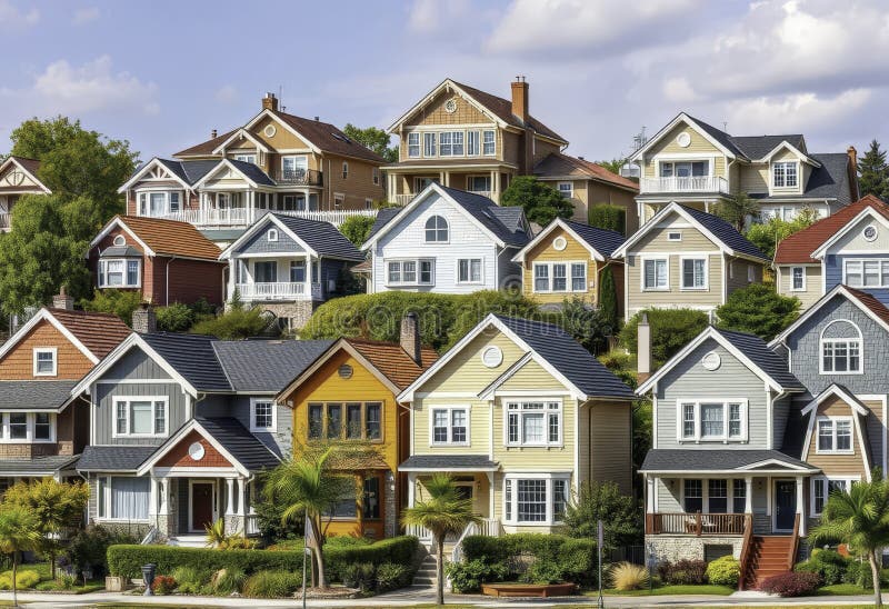 Diverse Group of Homes, Various Architectural Styles, Insurance Policy ...