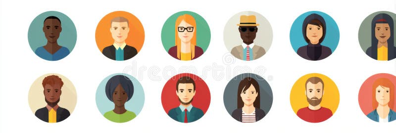 Diverse Group of Illustrated People Representing Various Backgrounds ...