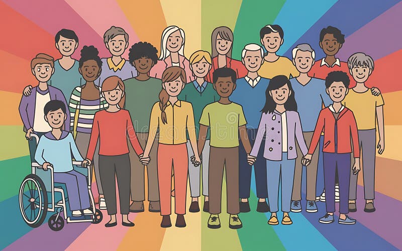 Diverse Group Illustration with Bright Colors To Celebrate Inclusion ...