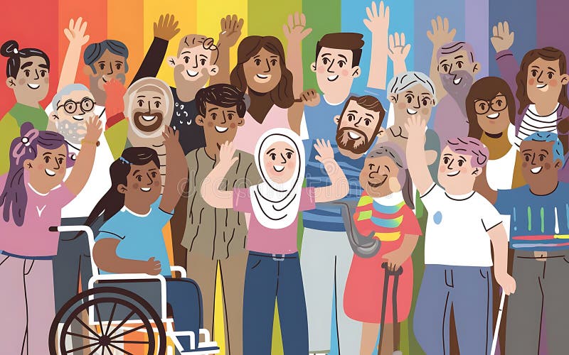 Diverse Group Illustration with Bright Colors To Celebrate Inclusion ...