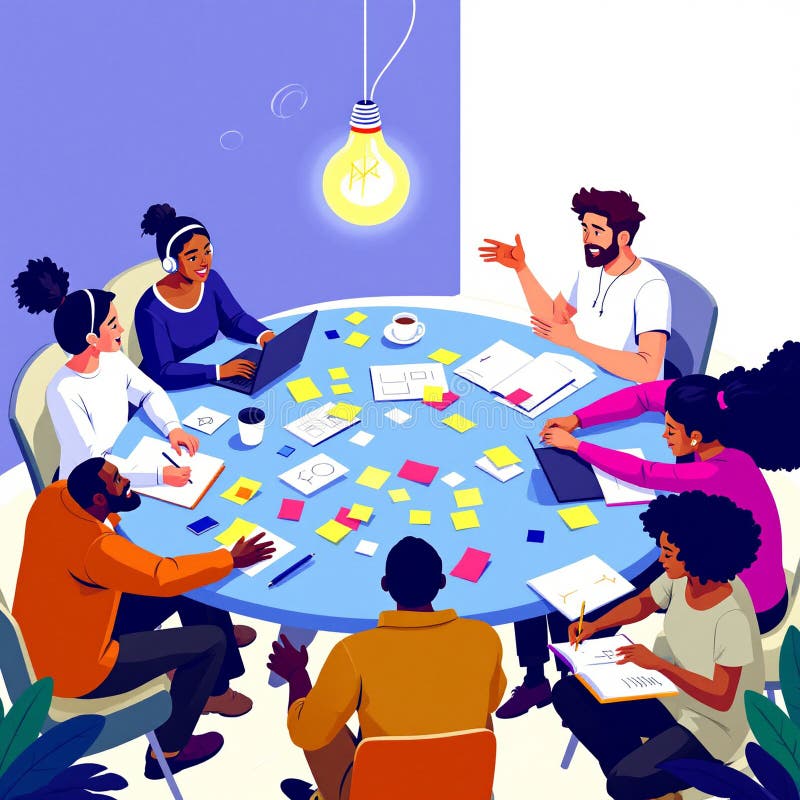 Collective Problem-Solving Vector Illustration Stock Illustration ...