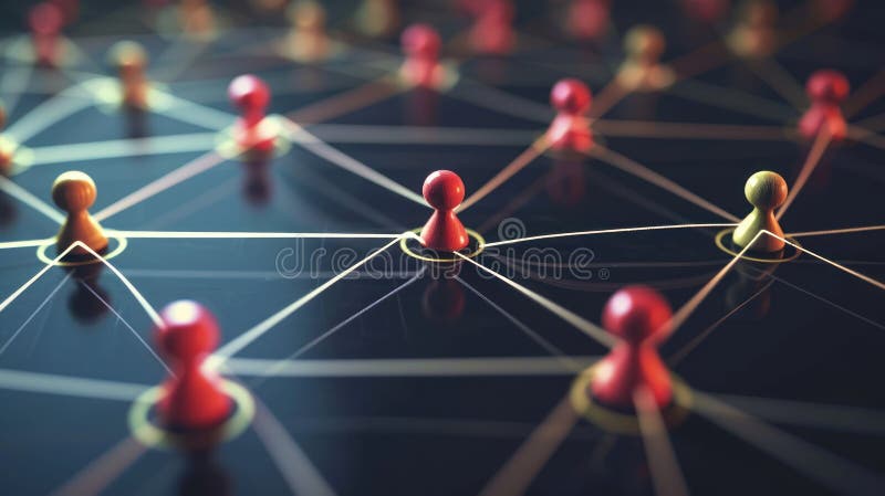 Connected Group, People Linked by a Network Stock Photo - Image of ...