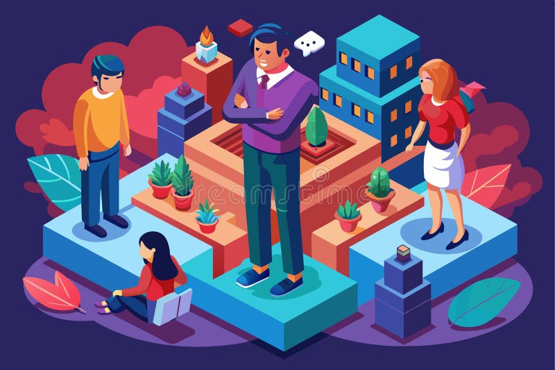 Diverse Group of Individuals Gathered Around a Building, Engaging in ...