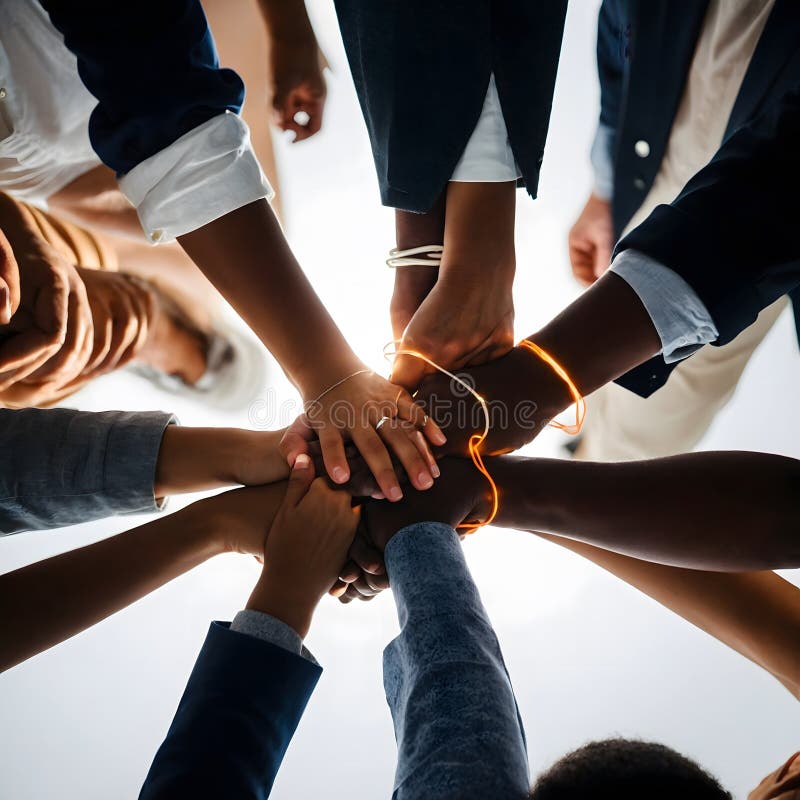 Connected People in a Circle Representing Unity and Global ...