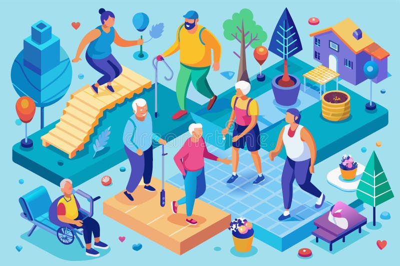 A Diverse Group of Individuals, Including Active Elderly People ...