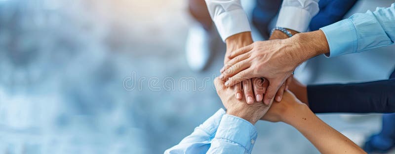 A Group of People Join Hands in a Circular Formation Stock Photo ...