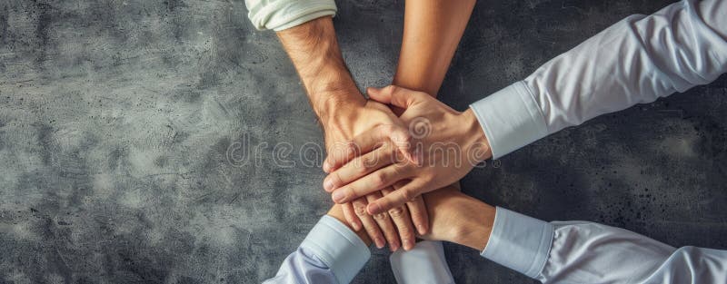 A Group of People Join Hands in a Circular Formation Stock Photo ...