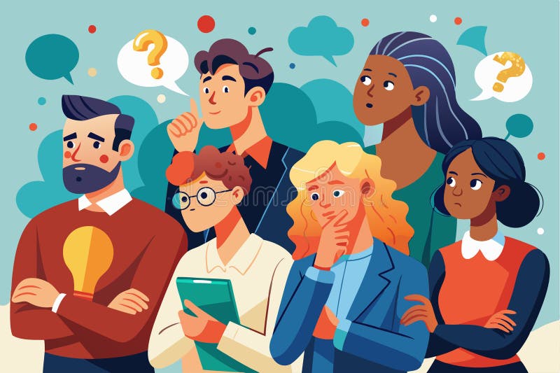 A Diverse Group of Individuals is Pondering Ideas and Concepts ...