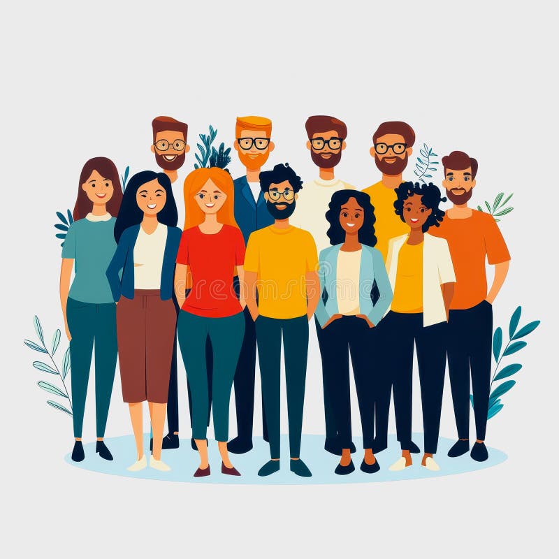 Diverse Group of Individuals Standing Together in a Friendly Manner ...