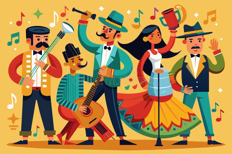 A Diverse Group of Individuals Standing Together and Playing Various ...