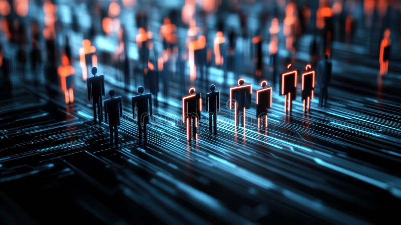 A Diverse Group of Individuals Stands in a Line, Interacting with a ...