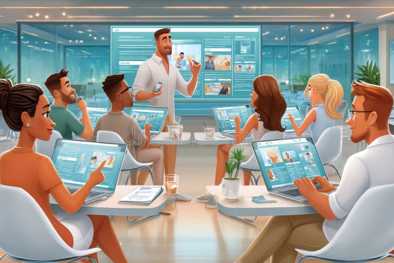 Diverse Group Learning Together in a Modern Virtual Classroom Setting ...