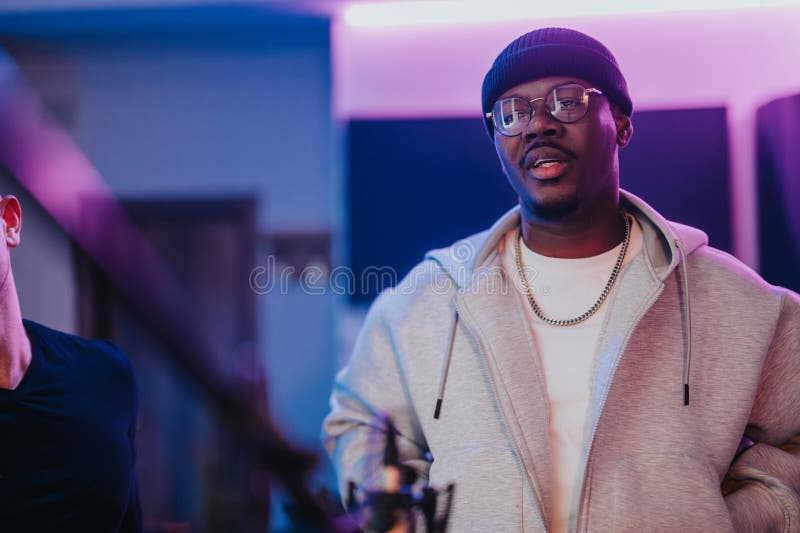 Diverse Group of Musicians Working Together in a Vibrant Recording ...