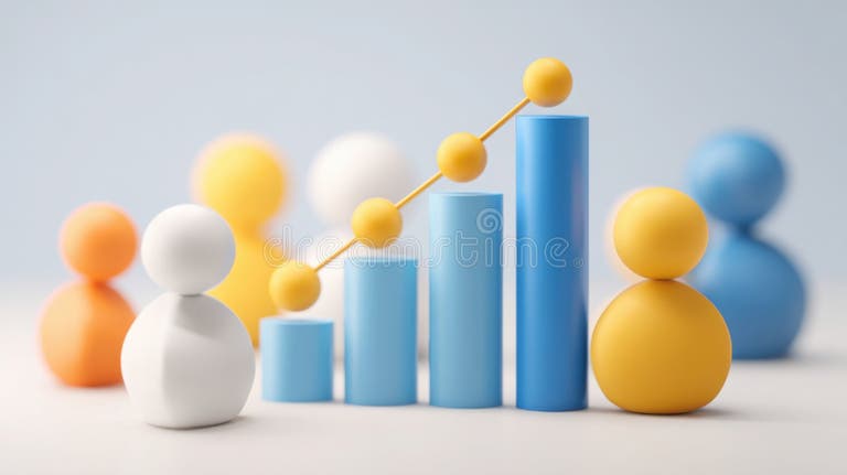 Diverse Group of People Analyzing a Graph Bar To Visualize Team ...