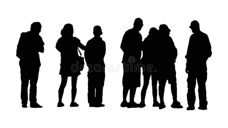 Diverse Group of People Back View Isolated Graphic Stock Illustration ...