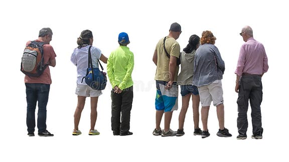 Diverse Group of People Back View Isolated Photo Stock Photo - Image of ...