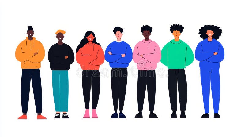 Diverse Group of People Collaborating Together a Diverse Group of Seven ...