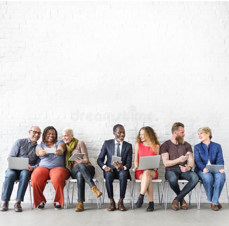 Diverse Group of People Community Togetherness Technology Concept Stock ...