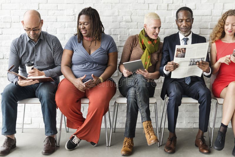 Diverse Group People Standing Technology Concept Stock Image - Image of ...