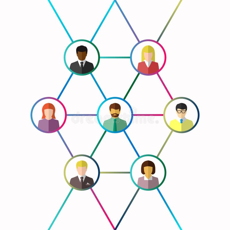 Diverse Group of People Connected by Lines As Networking, Business or ...