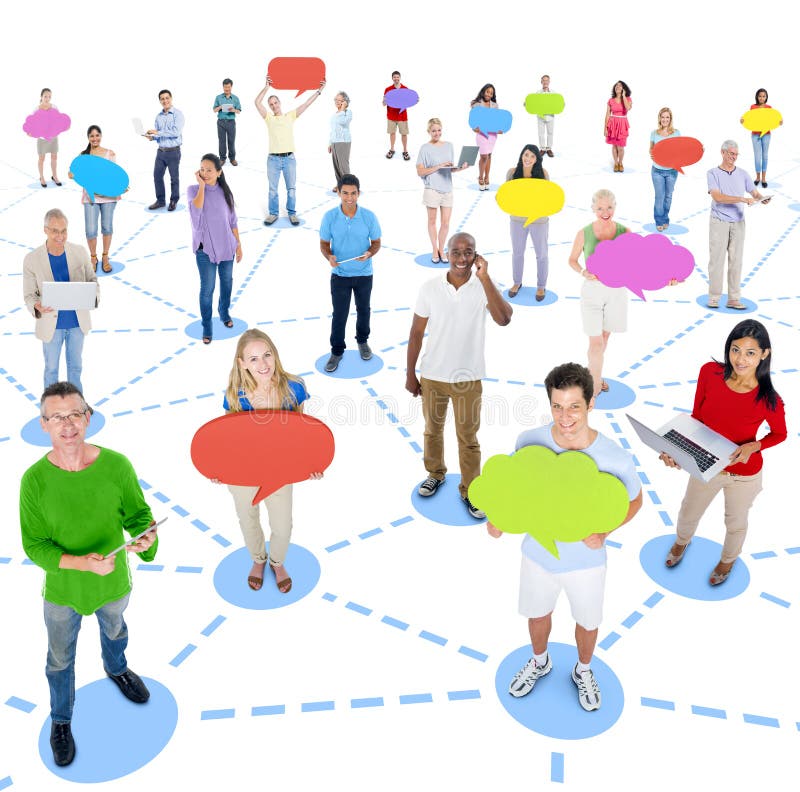 Diverse Group of People and Connection Concepts Stock Image - Image of ...