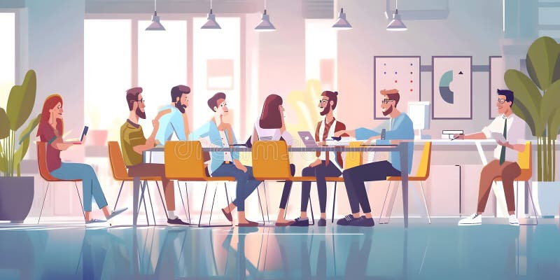 A Diverse Group of People Engaged in a Collaborative Meeting in a ...