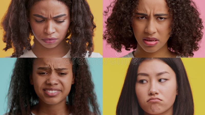 Diverse Group of People Expressing a Range of Emotions in Vibrant ...