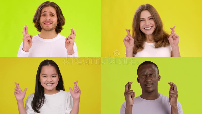 Diverse Group of People Expressing Emotions in a Vibrant Collage of ...