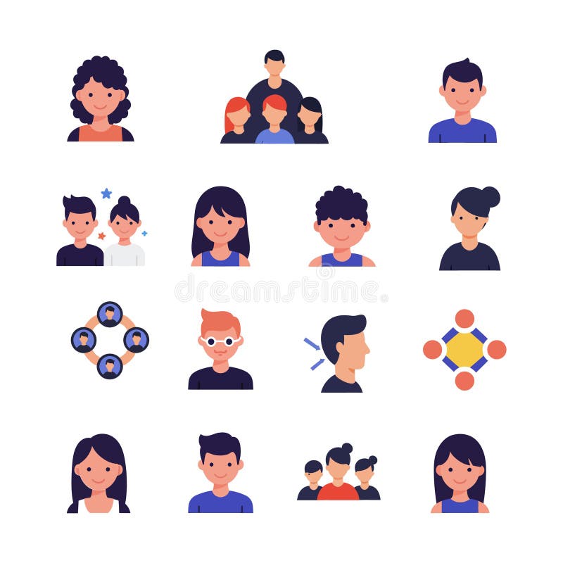 Diverse Group of People in Flat Vector Illustration Showcasing ...