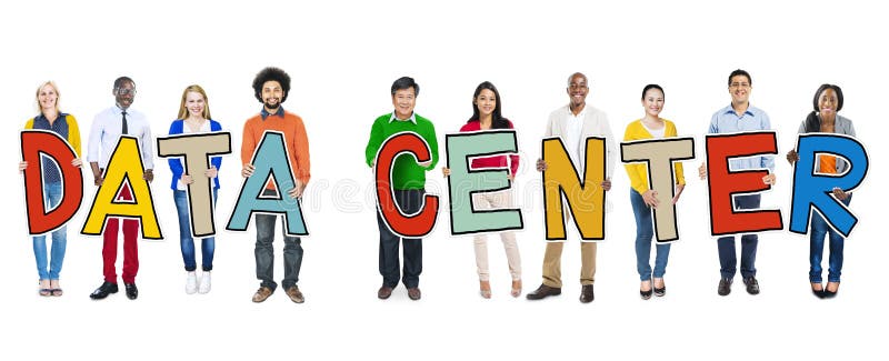 Diverse Group of People Holding Text Data Center Stock Image - Image of ...