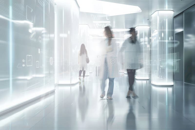 Fluid Movement in Healing Corridors Stock Illustration - Illustration ...