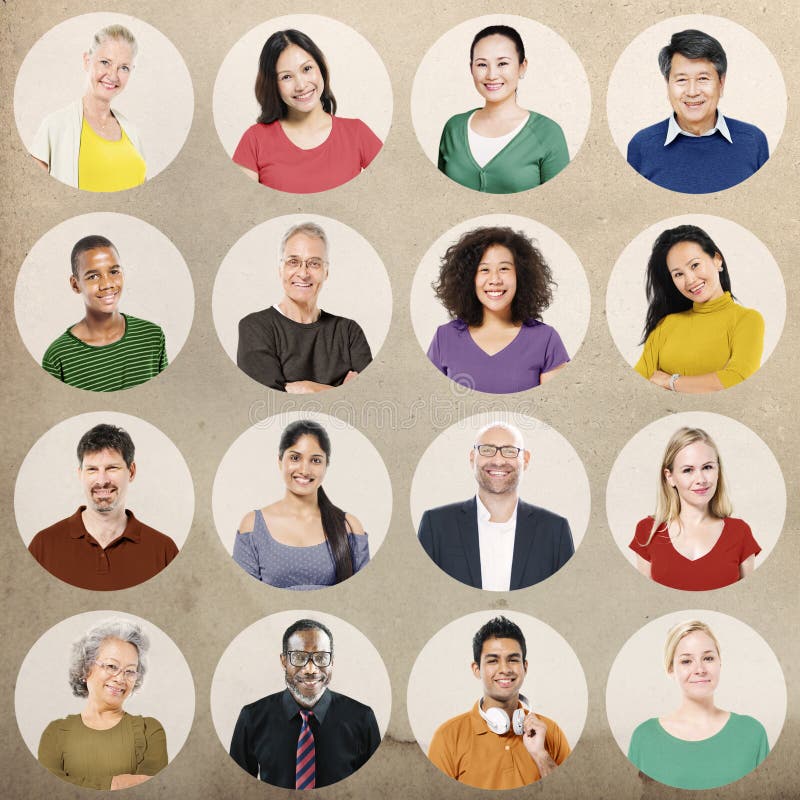 Diverse Group People Multiethnic Collection Concept Stock Image - Image ...