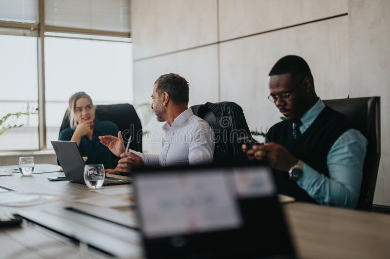 Multicultural Business Team Engaged in a Collaborative Office Meeting ...