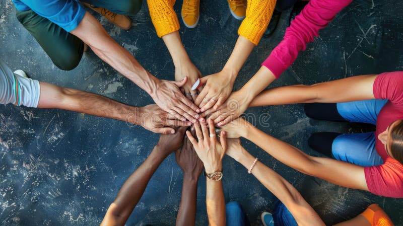 A Diverse Group of Individuals Coming Together, Holding Hands in Unity ...