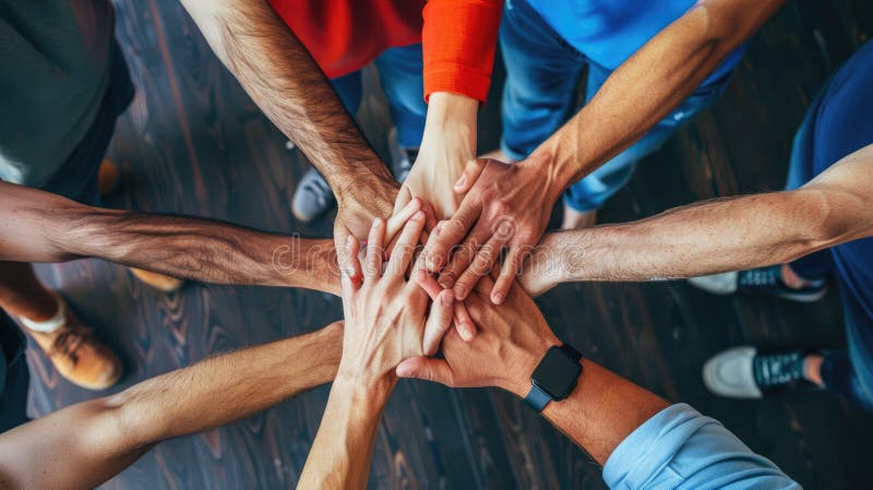 A Diverse Group of Individuals Coming Together, Holding Hands in Unity ...