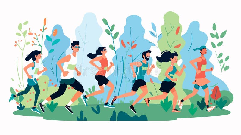 Diverse Group of People Running in Park - Active Lifestyle Image Stock ...