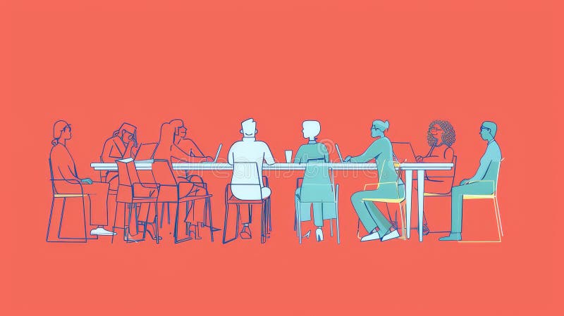 Group Table Working Stock Illustrations – 10,392 Group Table Working ...