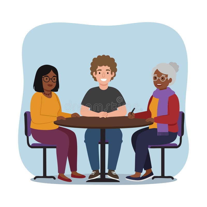 People Sitting Round Table Stock Illustrations – 1,497 People Sitting ...