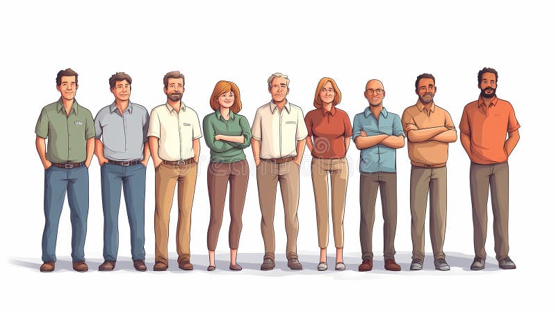 A Diverse Group of People Standing Together in a Friendly Manner Stock ...