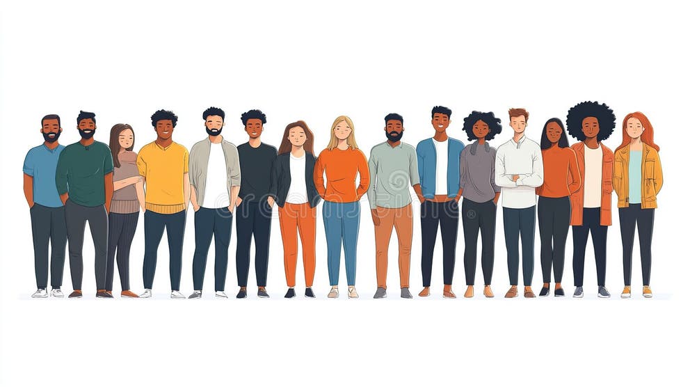 Diverse Group of People Standing Together, Showcasing Unity and ...