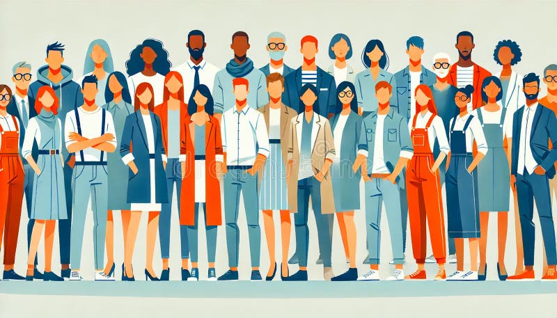 Diverse Group of People Standing Together, Showcasing Unity, Inclusion ...